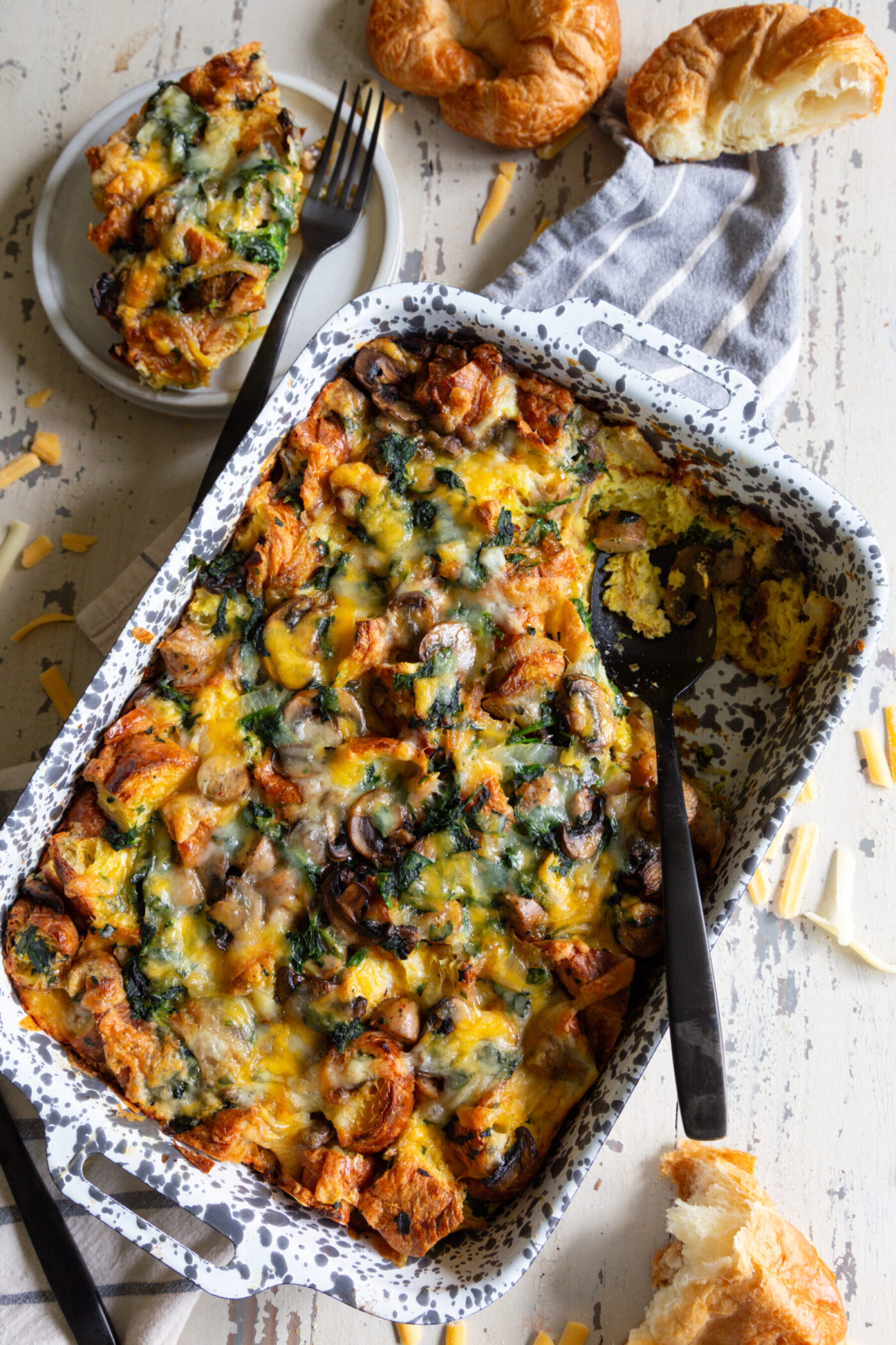 Spinach and Sausage Croissant Breakfast Casserole - Homemade Home